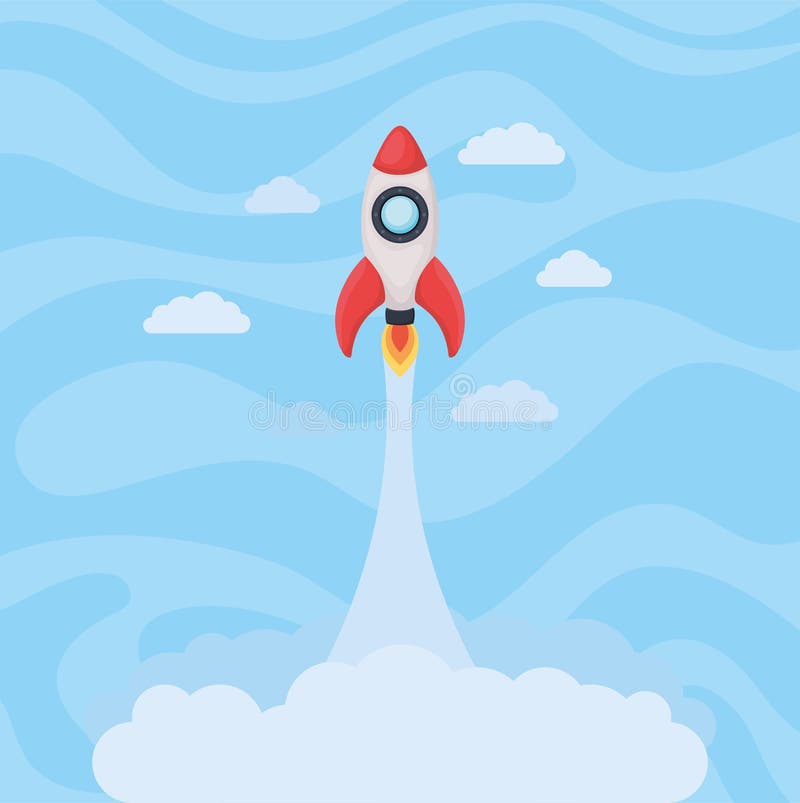 Rocket launch poster stock vector. Illustration of space - 231027267