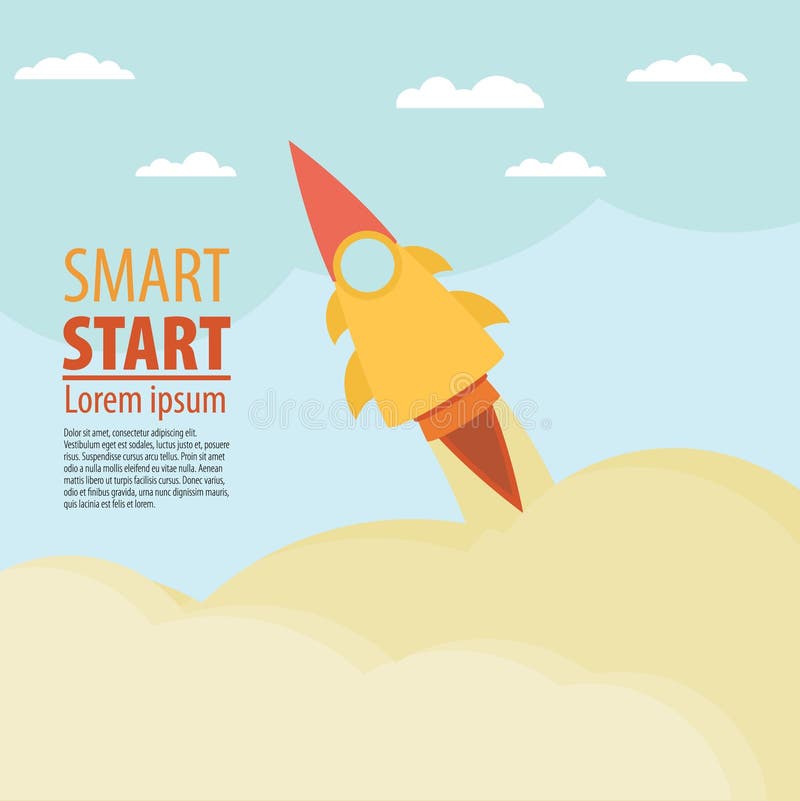 Rocket Launch Retro Background. Vintage Poster. Start Up Stock Vector - Illustration of ...