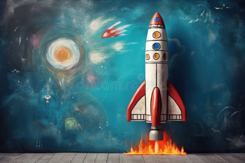 Rocket Launch in School AI Generated Stock Image - Image of concept ...