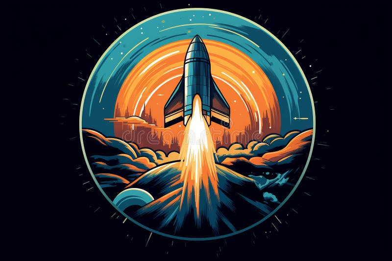 Rocket Launch, Ship, 2d Illustration Stock Photo - Image of start ...