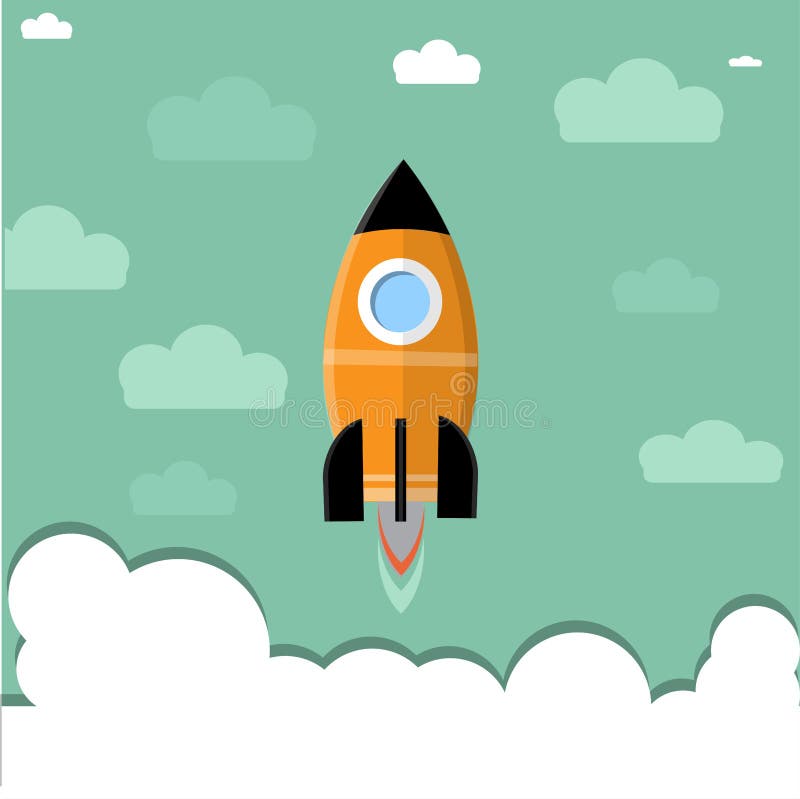 Rocket Launch, Ship.vector Illustration Concept of Business. Stock ...