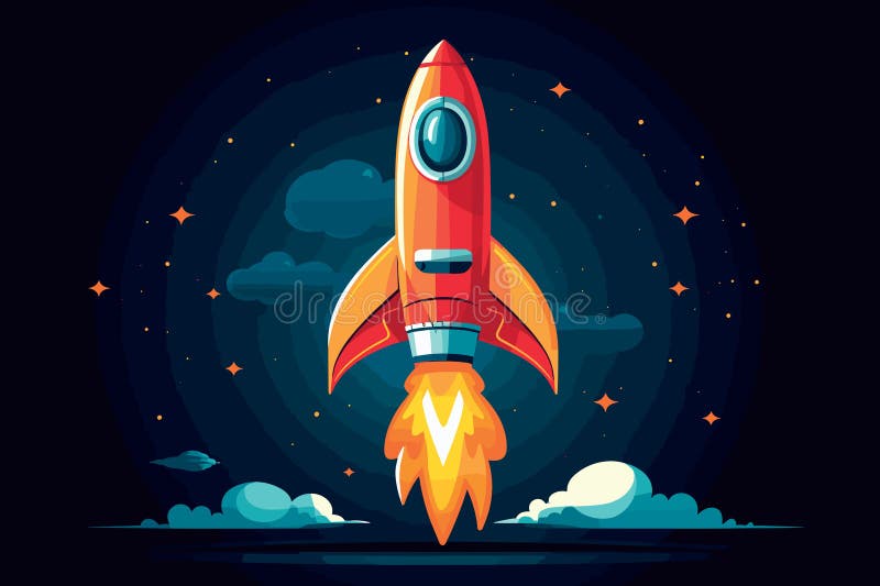 Rocket Launch Simple Vector Design AI Generated Stock Vector - Illustration of start, generated ...