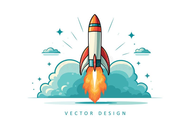 Rocket Launch Simple Vector Design AI Generated Stock Photo - Illustration of launch, generated ...