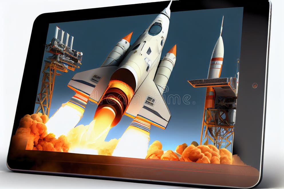Rocket Launch Simulation with Realistic 3d Graphics and Sound Effects Stock Illustration ...