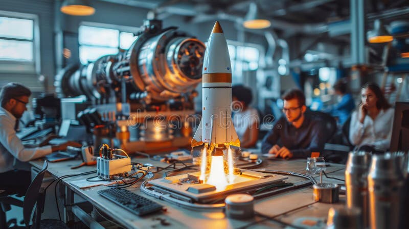 Rocket Launch Simulation in a Tech Lab Stock Illustration ... Rocket Launch Simulation in a Tech Lab Stock Illustration ...