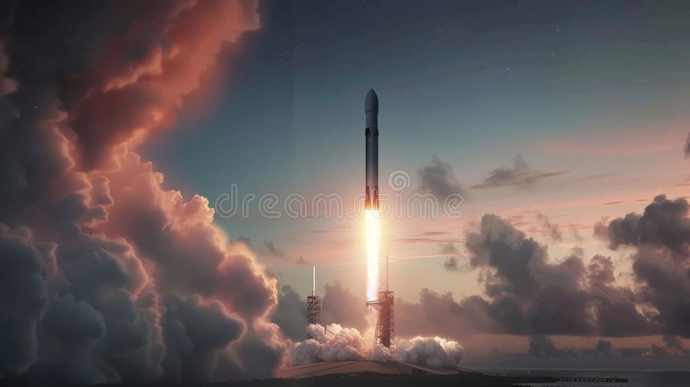 Rocket Launch into the Sky stock photo. Image of spaceship - 314518064