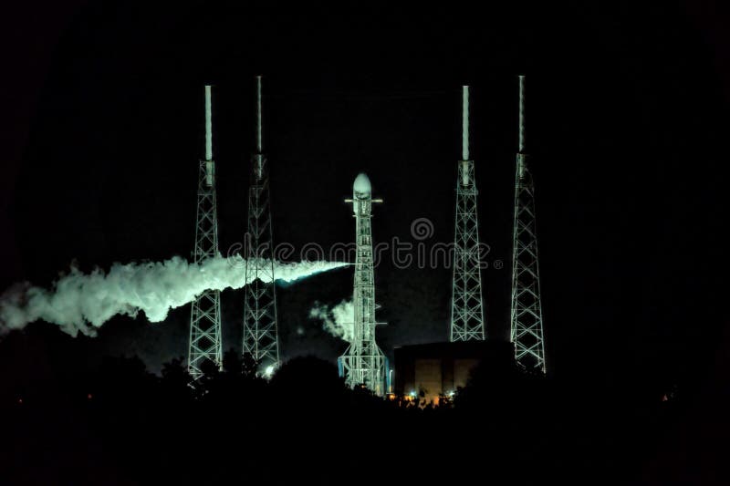 Rocket Launch in Sky during Night Stock Photo - Image of power, high ...