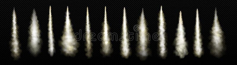 Rocket Launch Smoke Trail with Fire Flame Vector Stock Vector ...