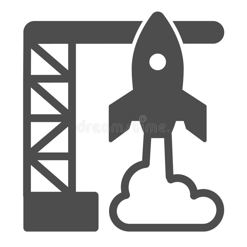 Rocket Launch Solid Icon, Cosmos Concept. Vector Graphics Stock Vector ...