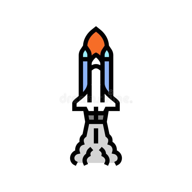 Rocket Launch Space Exploration Color Icon Vector Illustration Stock ...
