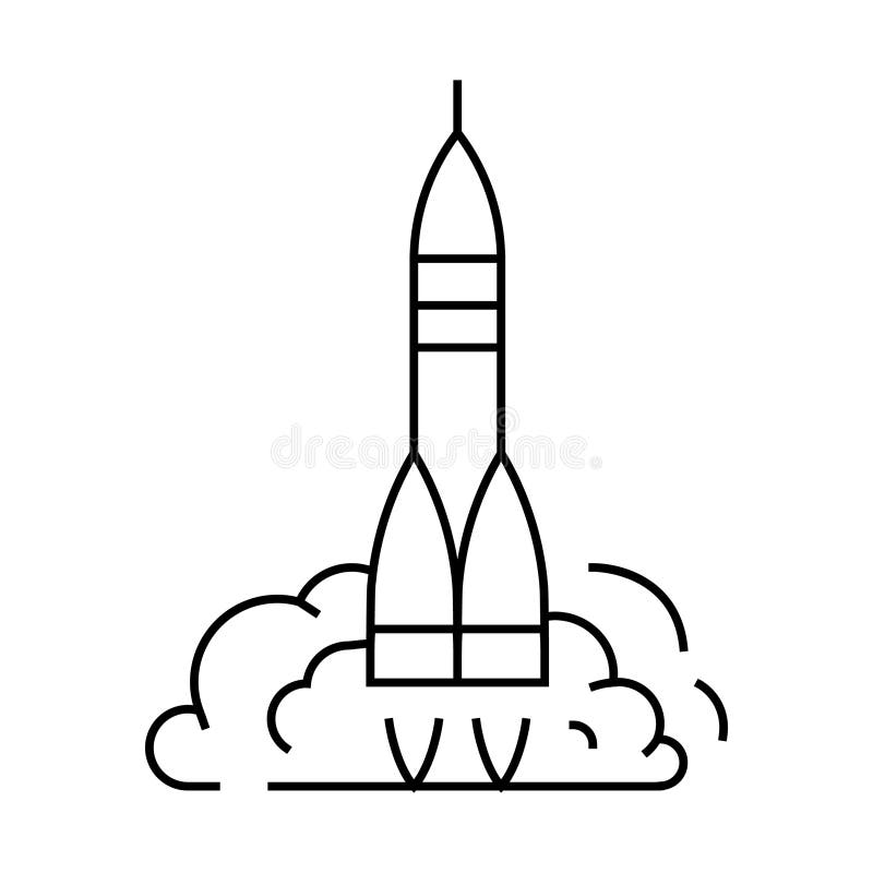 Rocket Launch Space Exploration Line Icon Vector Illustration Stock ... Rocket Launch Space Exploration Line Icon Vector Illustration Stock ...
