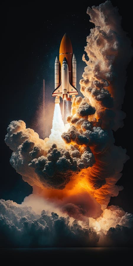Rocket Launch into Space, with Heavy Smoke and Flames, Epic Image ... Rocket Launch into Space, with Heavy Smoke and Flames, Epic Image ...
