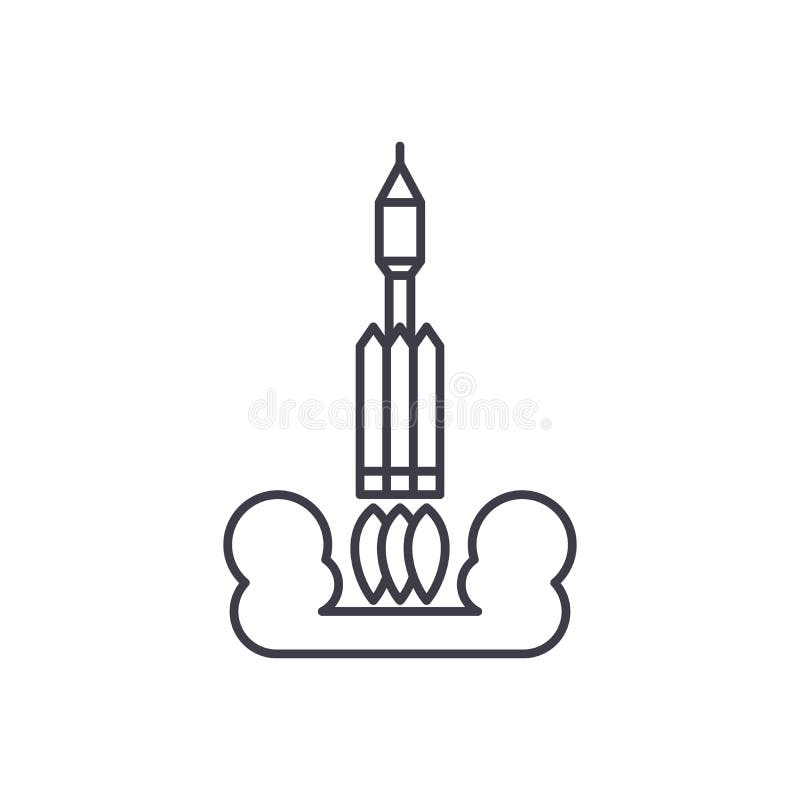 Rocket Launch into Space Line Icon Concept. Rocket Launch into Space ... Rocket Launch into Space Line Icon Concept. Rocket Launch into Space ...