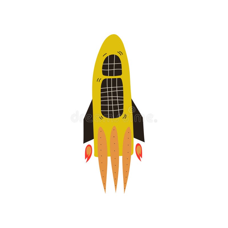Rocket Launch, Space Ship, Cosmos Theme Design Element Cartoon Vector ...