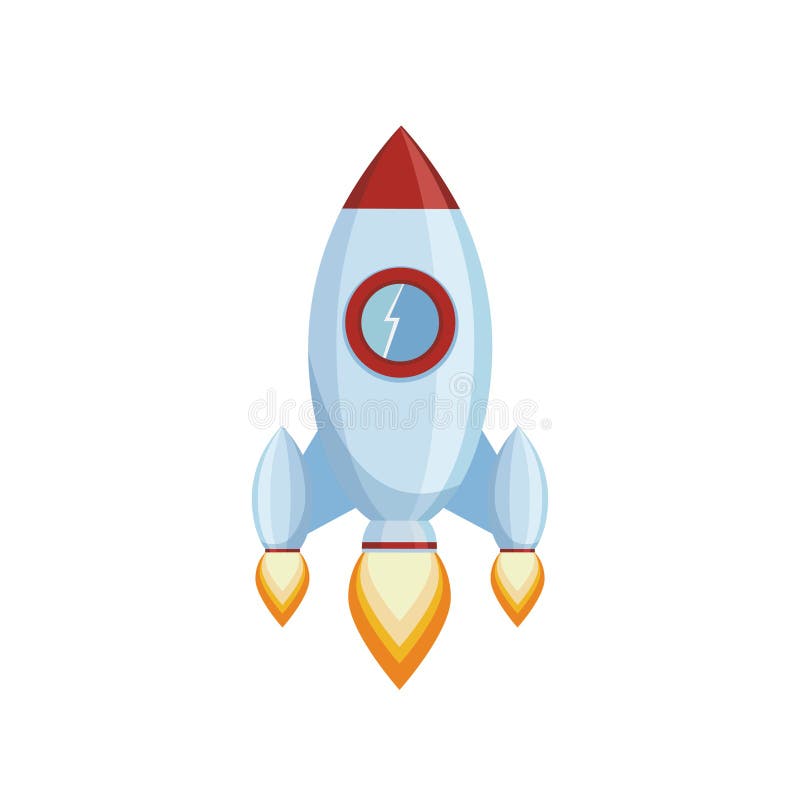 Rocket Launch. Spaceship Flies in the Sky Stock Vector - Illustration ...