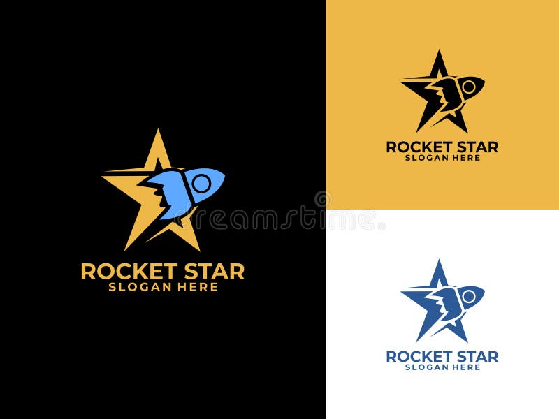 Rocket Launch with Start Logo Design. Luxury Rocket Star Logo Design ...