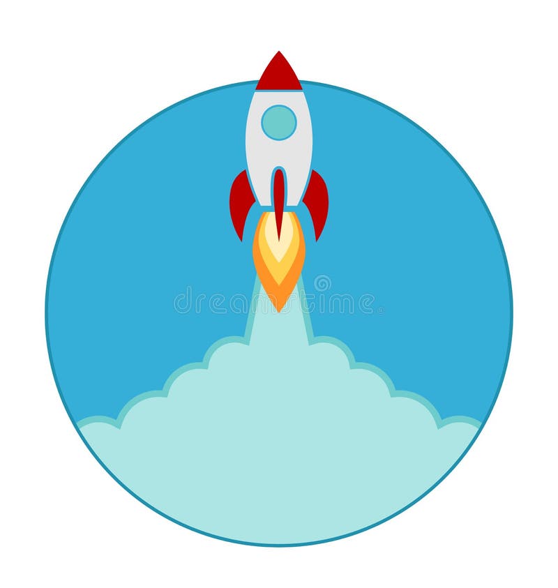 Rocket Launch Start Up Concept Icon Stock Vector - Illustration of ...
