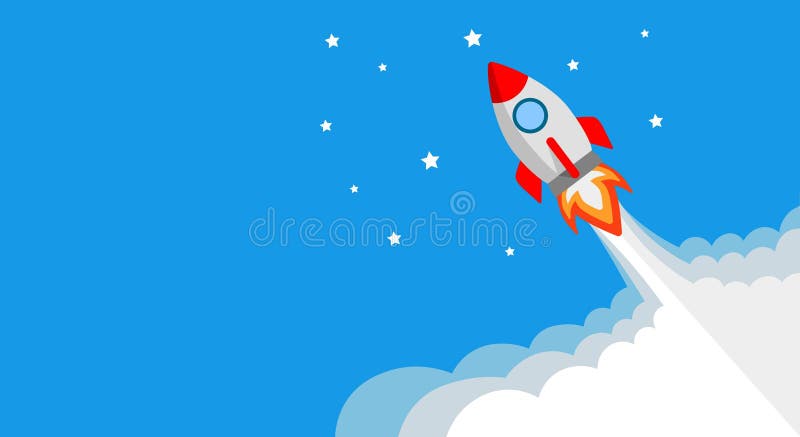 Rocket Launch. Startup Project. Business Banner Stock Illustration - Illustration of spaceship ...