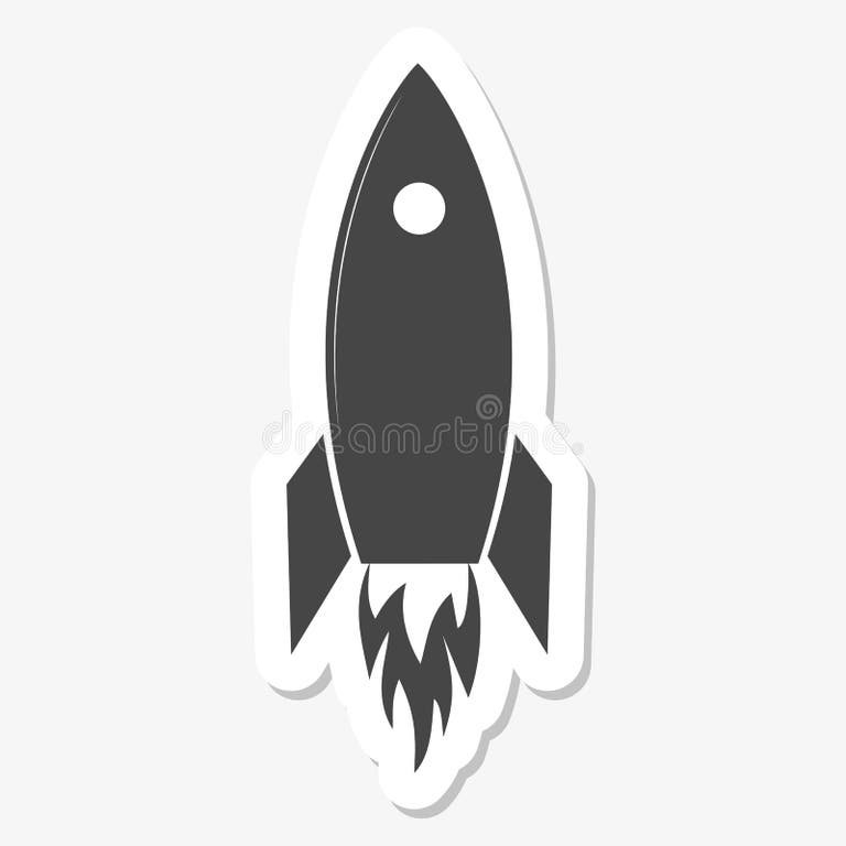 Rocket launch sticker stock vector. Illustration of line - 83766150