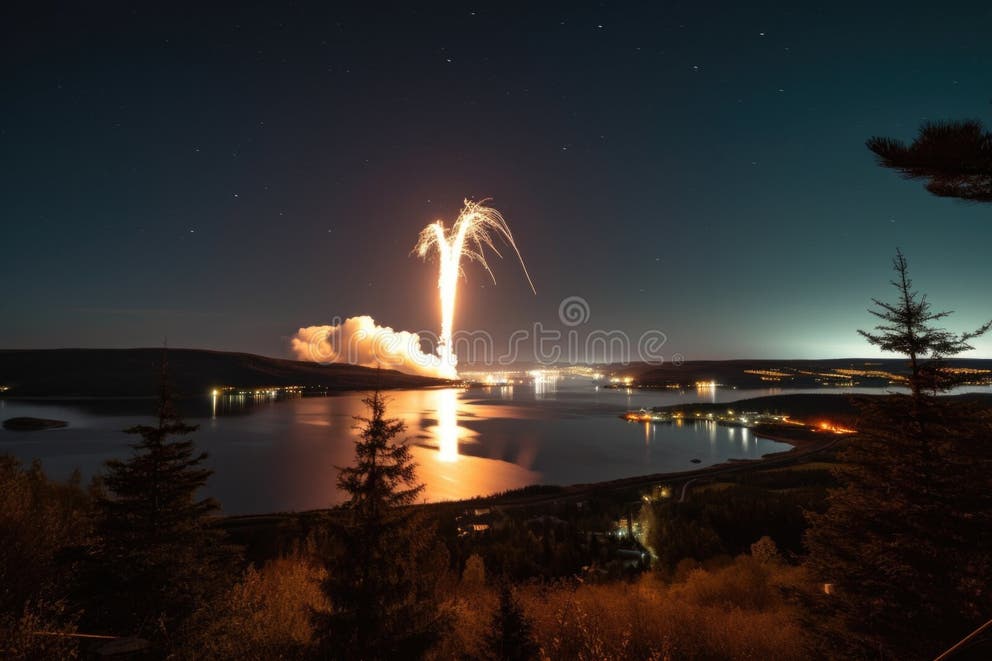 Rocket Launch with Stunning Views of the Earth from Space Stock ...