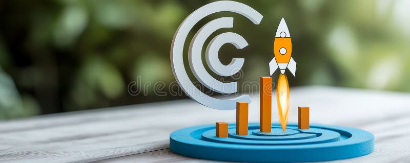 Rocket Launch Symbolizing Growth and Progress with Vibrant Design ...