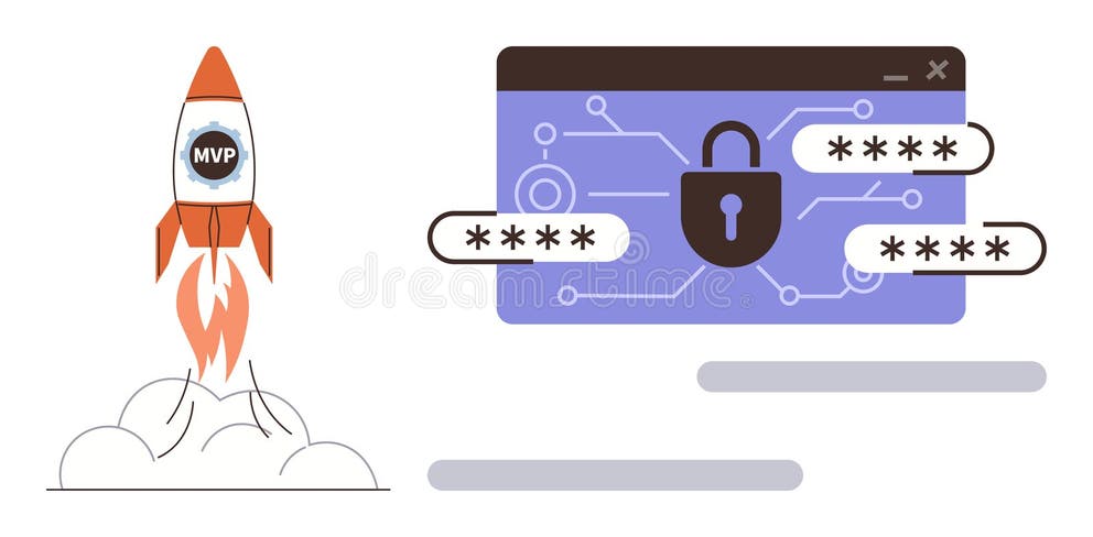 Rocket Launch Symbolizing MVP Success and Secure Login Process with ...