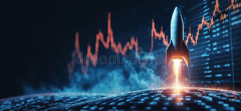 Rocket Launch Symbolizing Technological Advancement and Financial ...