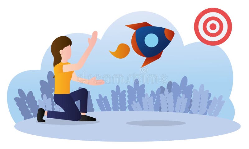 Rocket Launch To Target. Vector Stock Vector - Illustration of ...