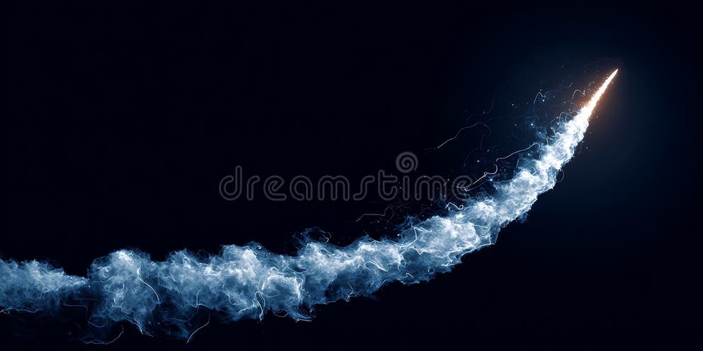 Rocket Launch Trail Night Sky Ascent Stock Illustration - Illustration ...