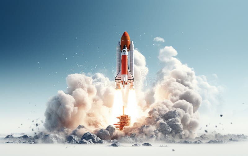 Rocket Launch on a Transparent Background -Generative Ai Stock ...