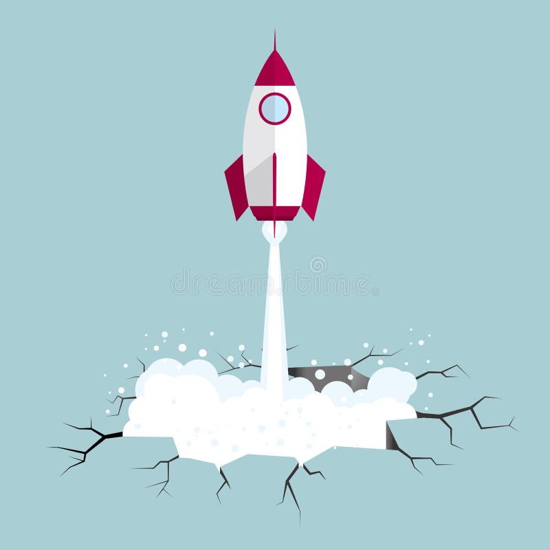 Rocket Launch from Underground Stock Vector - Illustration of ...