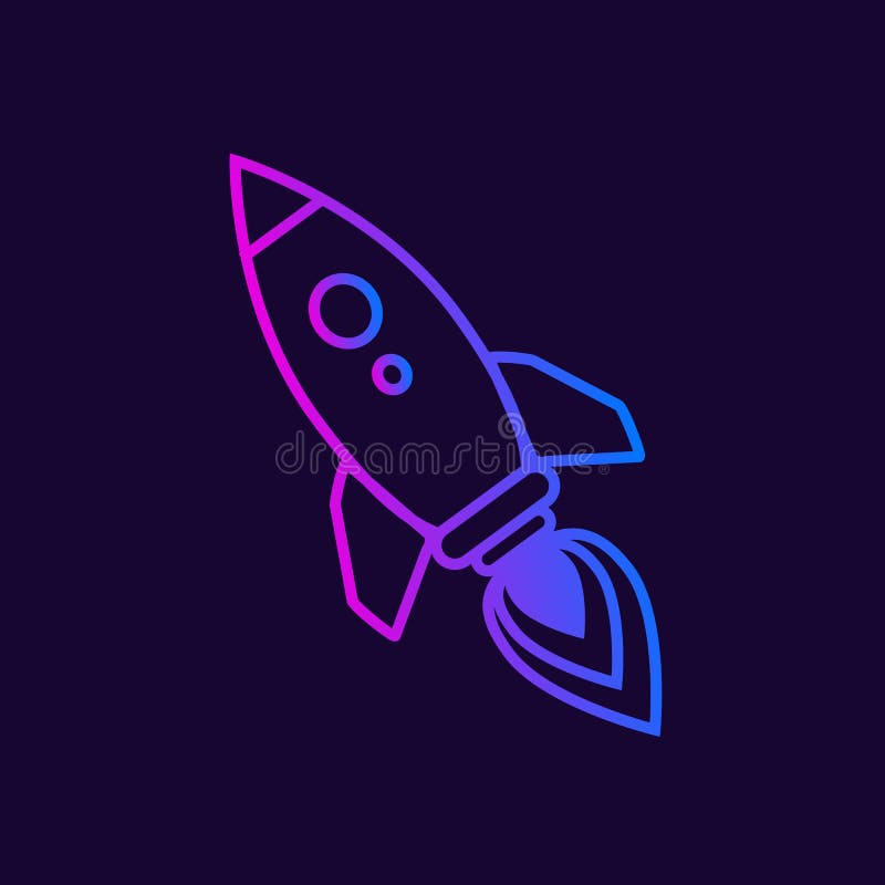 Rocket Launch Color Vector Icon Stock Illustration - Illustration of ...