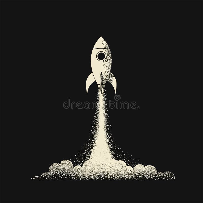 Rocket Launch, Vector Illustration Business Startup. Rocket Taking Off ...