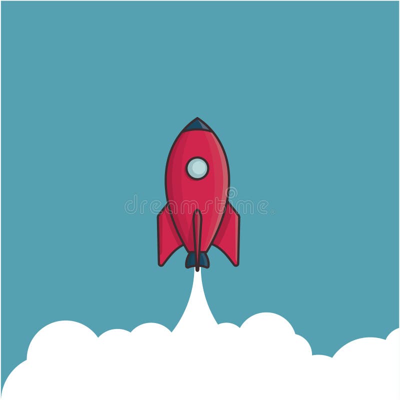 Rocket Launch Vector Illustration. Start Up Business Concept. Flat ...