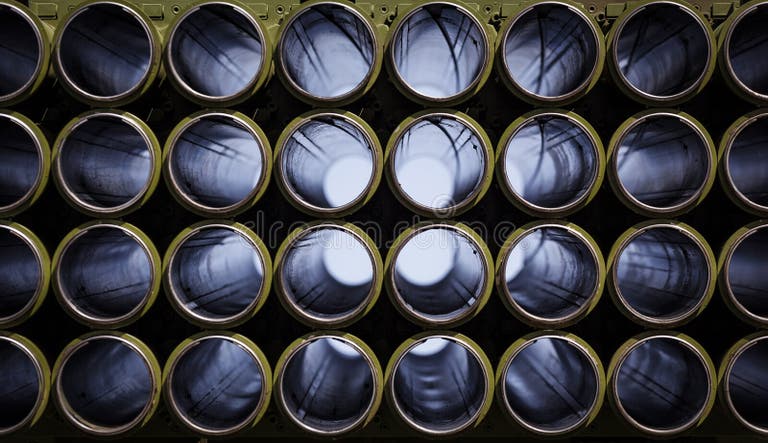 Rocket Launcher Empty Shafts Stock Photo - Image of close, armored ...