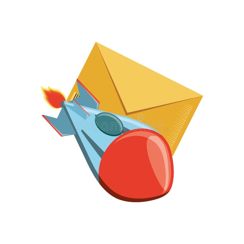 Rocket Launcher with Envelope Mail Stock Vector - Illustration of ...