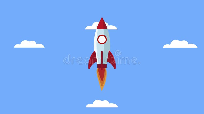 Rocket Space Launcher Flying Animation Stock Video - Video of ...