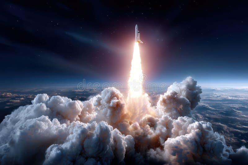 Rocket Launches Brightly into the Atmosphere, Leaving Trails of Fire ...