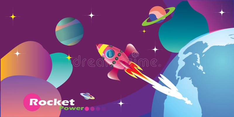 Rocket Launches in a Flat Style. Rocket Design Vector Illustration ...