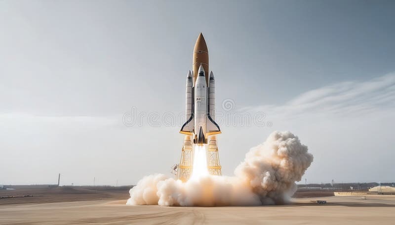 Rocket Launches Powerfully into the Sky, Engines Igniting and Leaving a ...