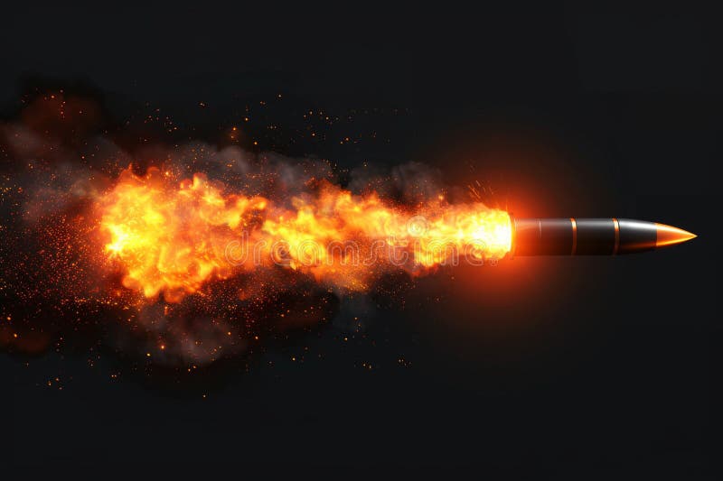 Rocket Launches into the Sky with Intense Flames Shooting Out from Its ...