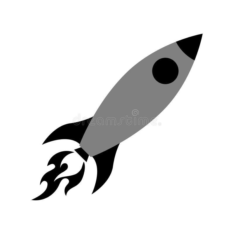 Rocket Launches in Space Flying. Rocket Icon Stock Vector ...