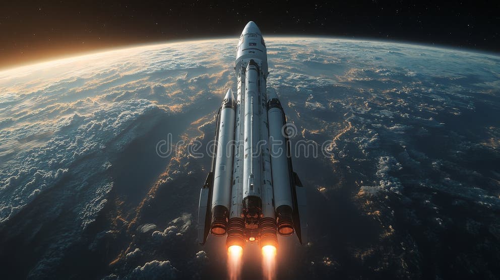 Rocket Launches into Space Showcasing Advanced Propulsion Technology ...
