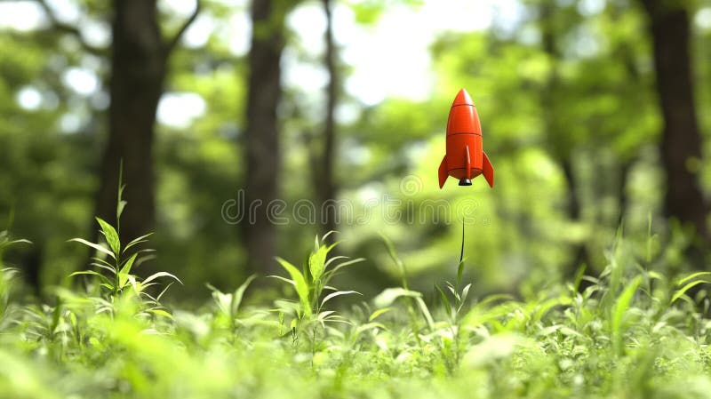 A Rocket Launching As the Sun Rises, with Blurred Lights in the ...