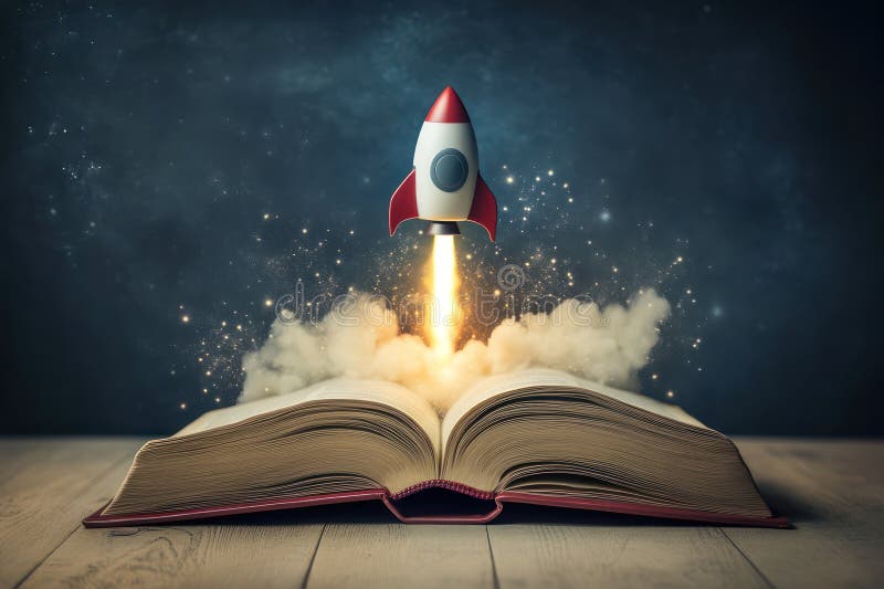 Knowledge Rocket Launching Open Book Education Growth Stock Photos - Free & Royalty-Free Stock ...