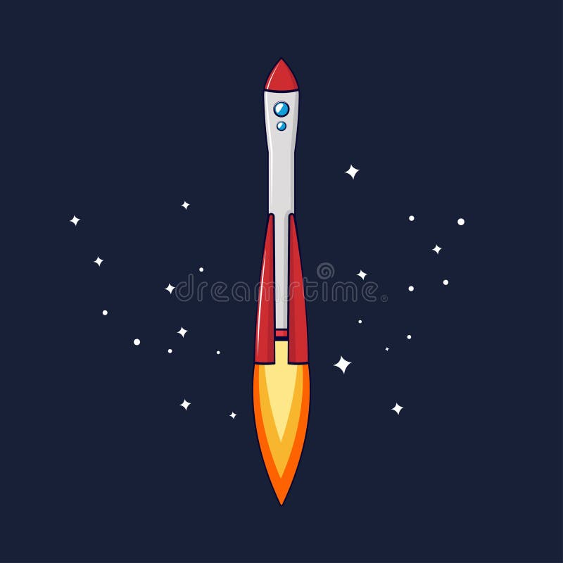 Rocket Launching Cartoon Vector Icon Illustration. Technology Transportation Icon Concept ...