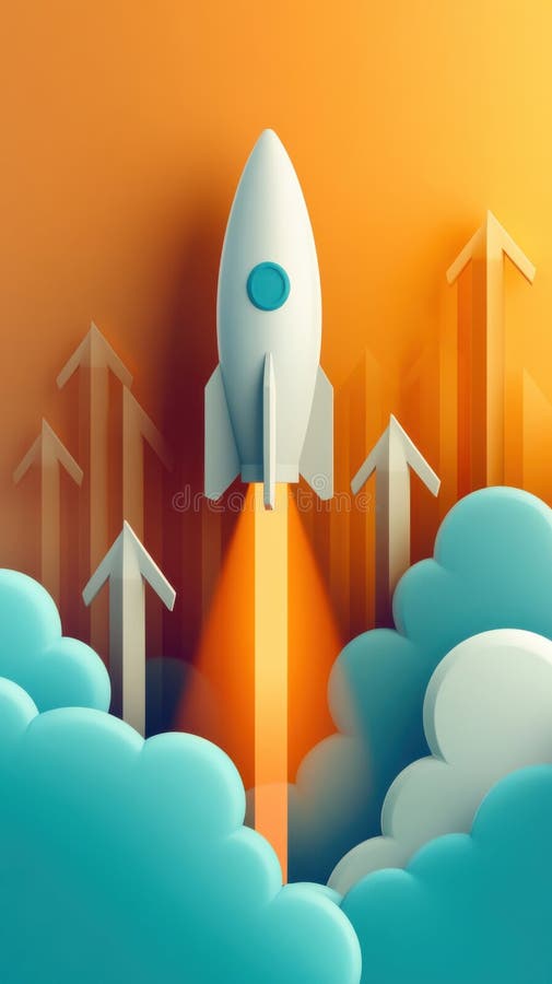 Stylized Rocket Ascends Stock Photos - Free & Royalty-Free Stock Photos ...