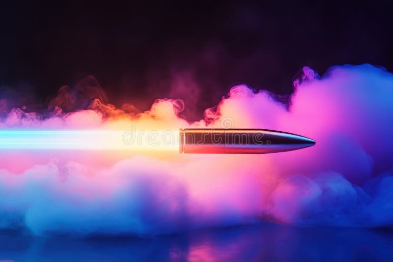 Colorful Rocket Launch with Vibrant Smoke and Propellant Effects in a ...
