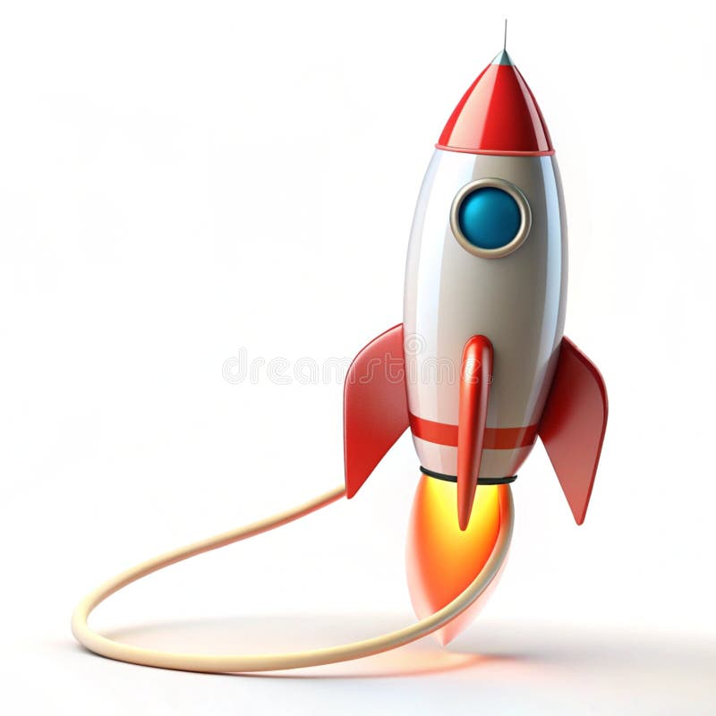 Abstract Rocket with Curved Trajectory Stock Illustration ...