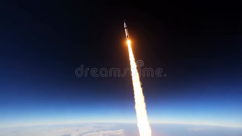 Rocket Launching from Earth and Entering Space Stock Footage - Video of ...